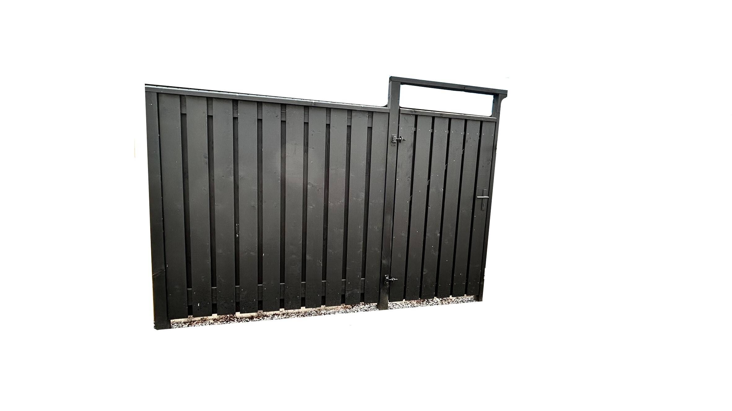 Schutting en Poort 2x zwart gebeitst - Van der Heijden