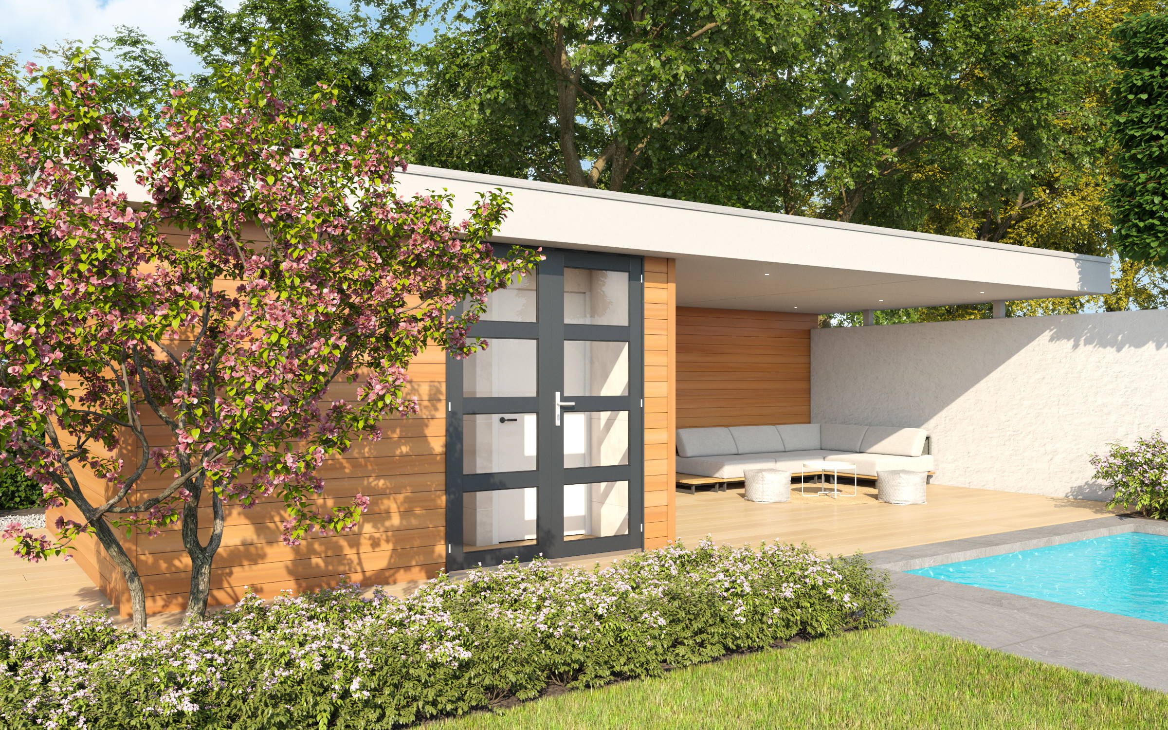 Modern Poolhouse: Luxe Ontspanning bij Jouw Zwembad - Van der Heijden